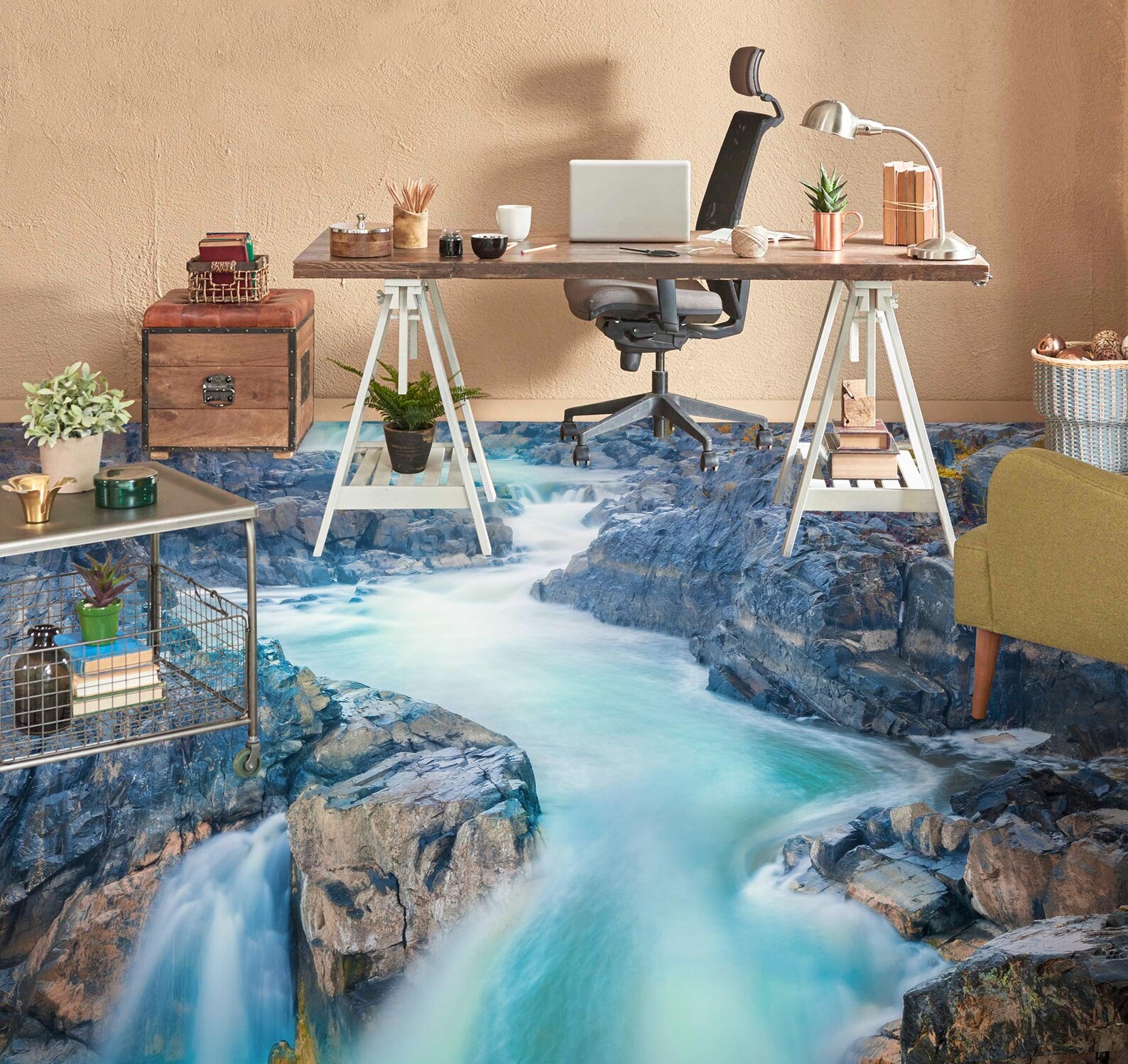 3D River Stones 5341 Floor Wallpaper Murals Self-adhesive Removable ...