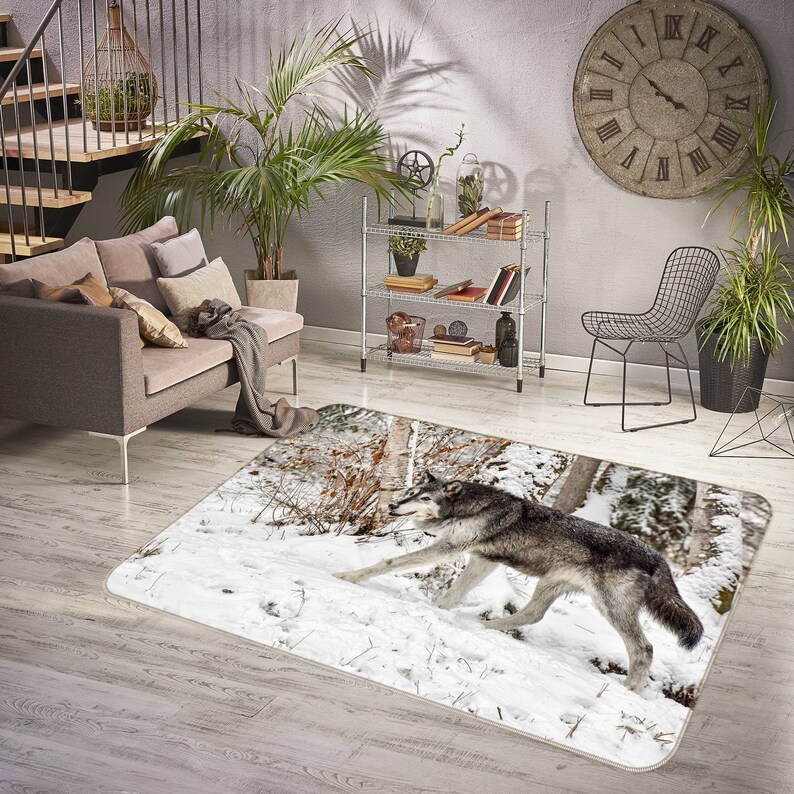 3D Wild Wolf FA1130 Floor Non Slip Rug Carpet Room Mat Round - Etsy