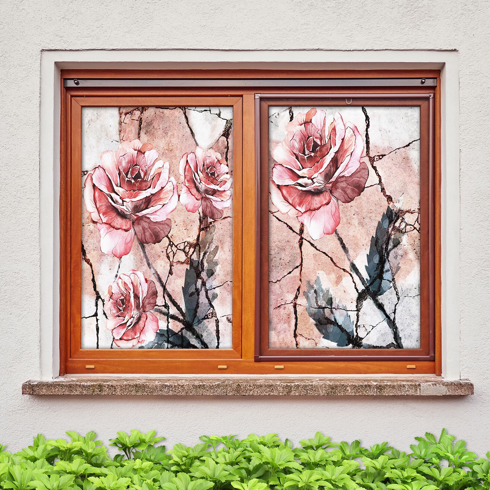 3D Pink Flower Art W1883 Window Film Print Sticker Cling | Etsy