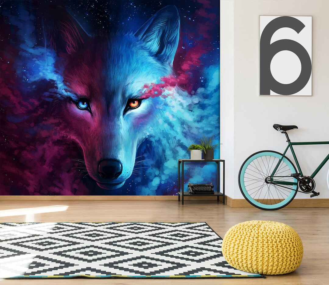 Blue Wolf 1393 Wallpaper Mural Self Adhesive Peel and Stick Wall ...