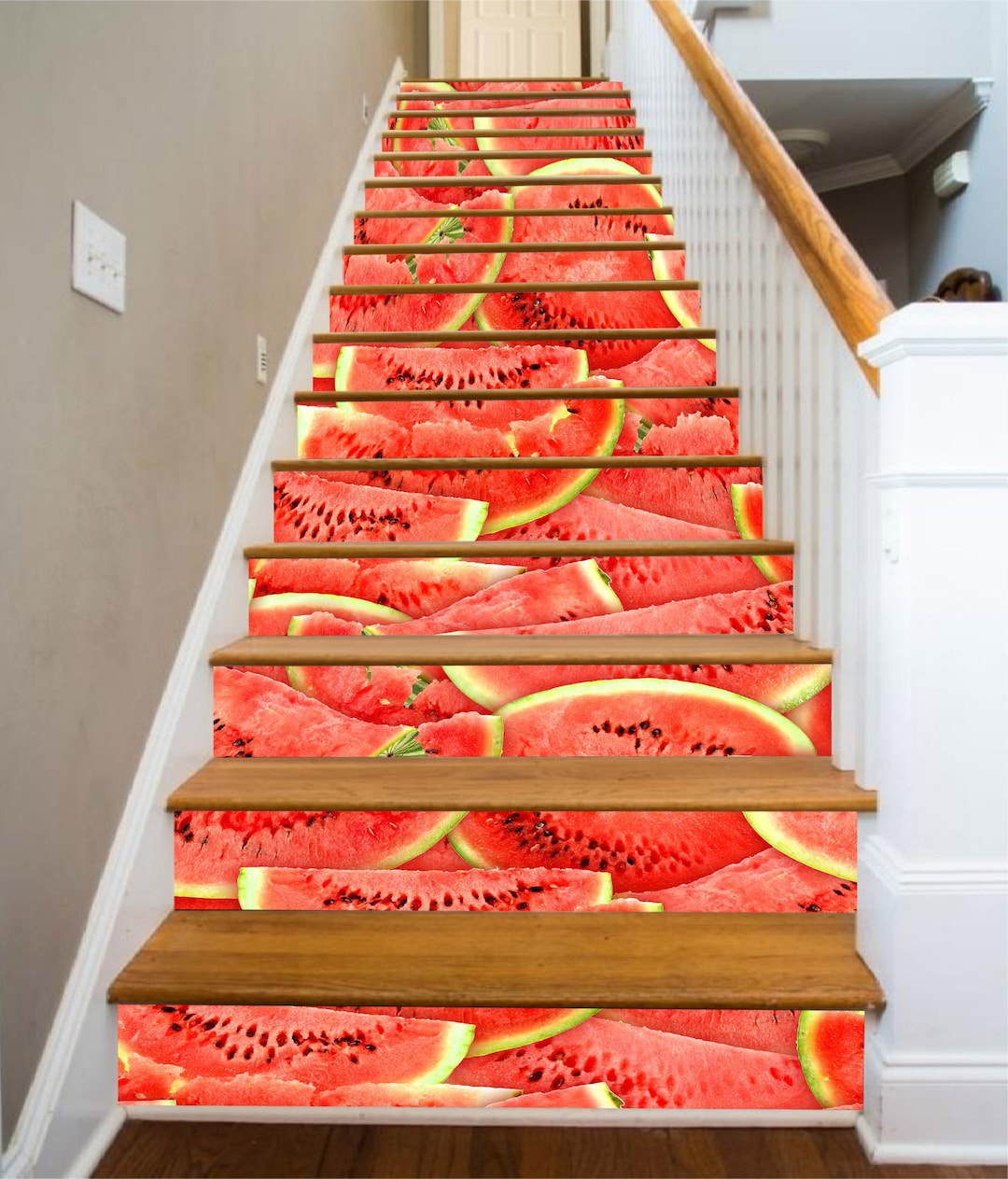 3D Fruit Watermelon S1541 Pattern Tile Marble Stair Risers Decoration ...
