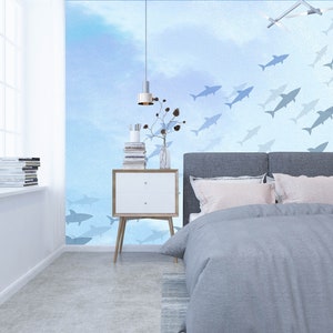 Blue Fish 1623 Wallpaper Mural Self Adhesive Peel and Stick Wall ...