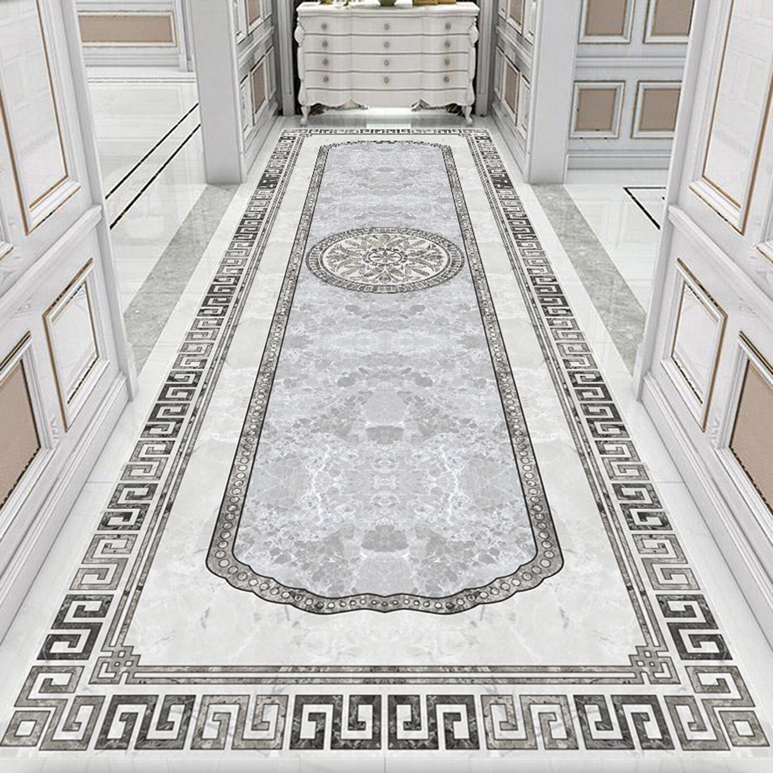 3D Grey Pattern 1480 Floor Wallpaper Murals Self-adhesive Removable ...