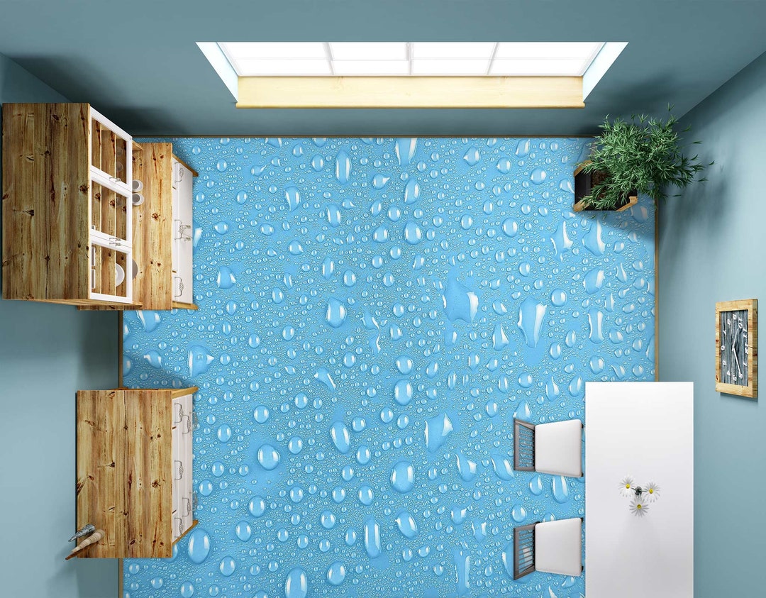 3D Drops of Water 2423 Floor Wallpaper Murals Self-adhesive Removable ...