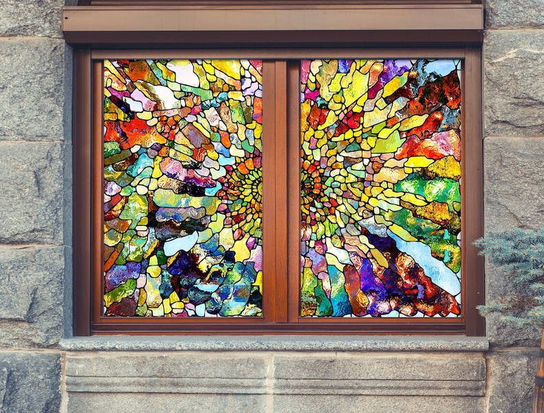 3D Colorful Pattern W1957 Window Film Print Sticker Cling - Etsy