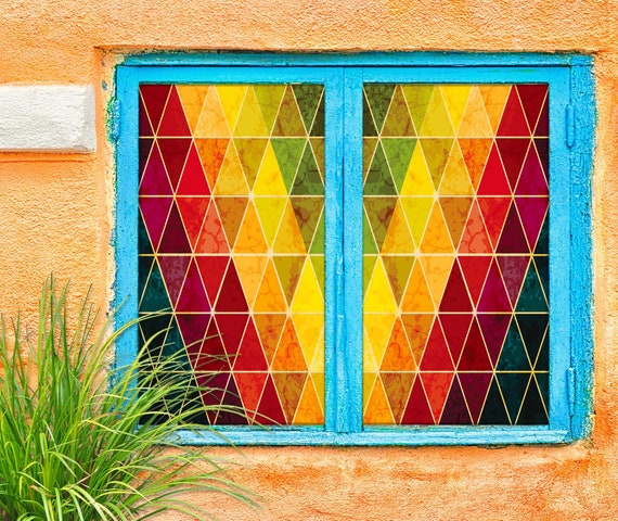 3D Quadrilateral W2619 Window Film Print Sticker Cling Stained - Etsy