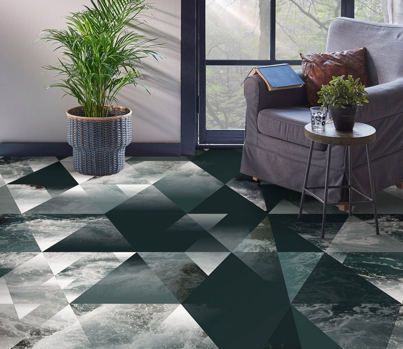 3D Landscape Triangles 9113 Floor Wallpaper Murals - Etsy