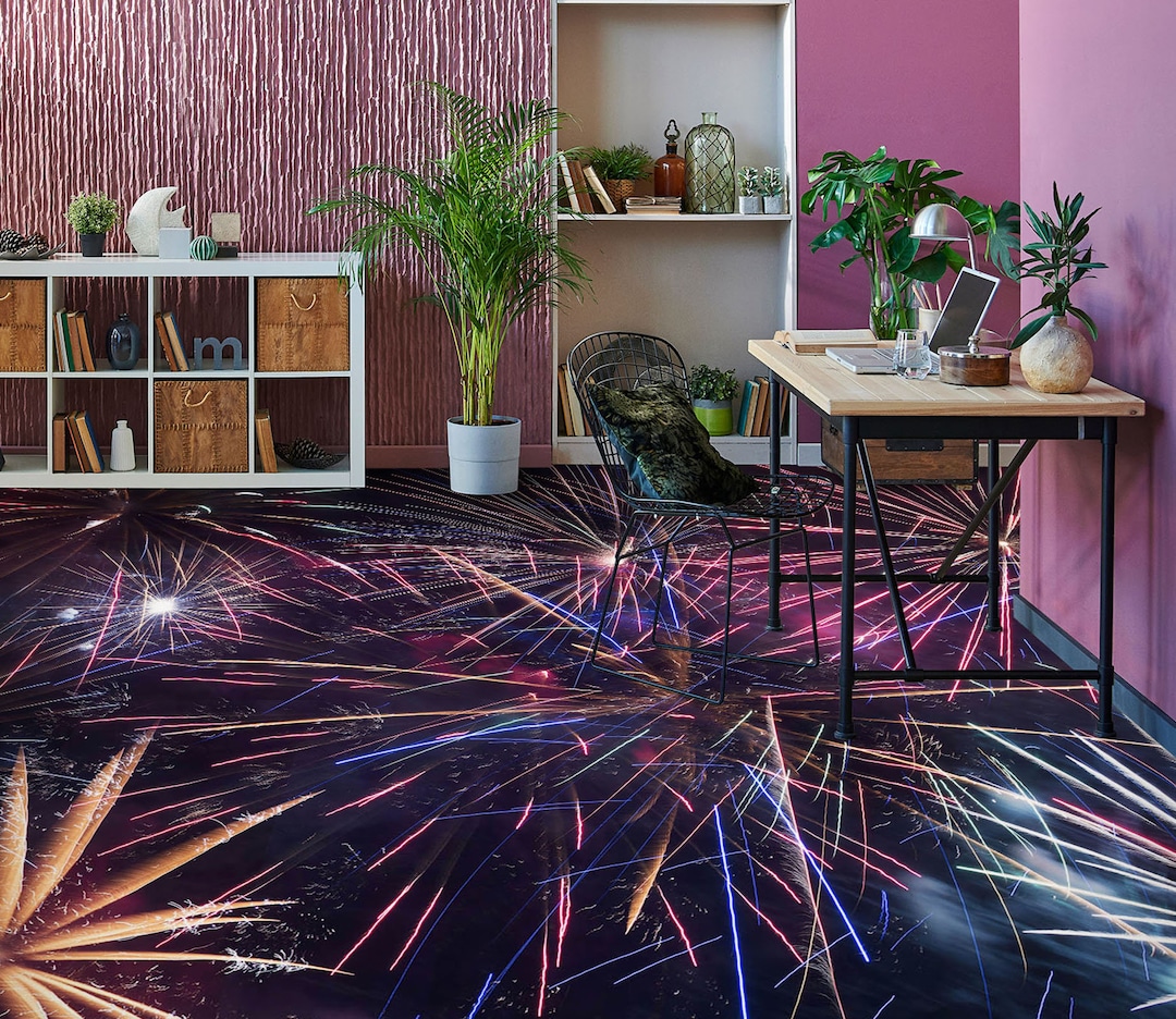 3D Fireworks Dream 9463 Floor Wallpaper Murals Self-adhesive Removable ...