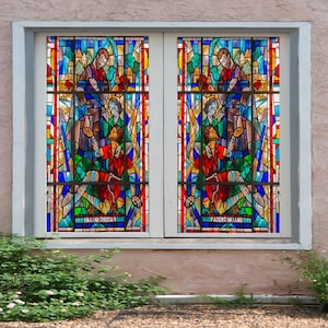 3D Church Priest W2219 Window Film Print Sticker Cling Stained Glass ...
