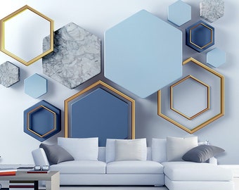 Hexagon Wall Sticker - Etsy