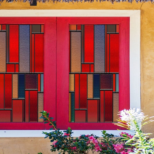 3D Brown Pattern W1253 Window Film Print Sticker Cling Stained - Etsy