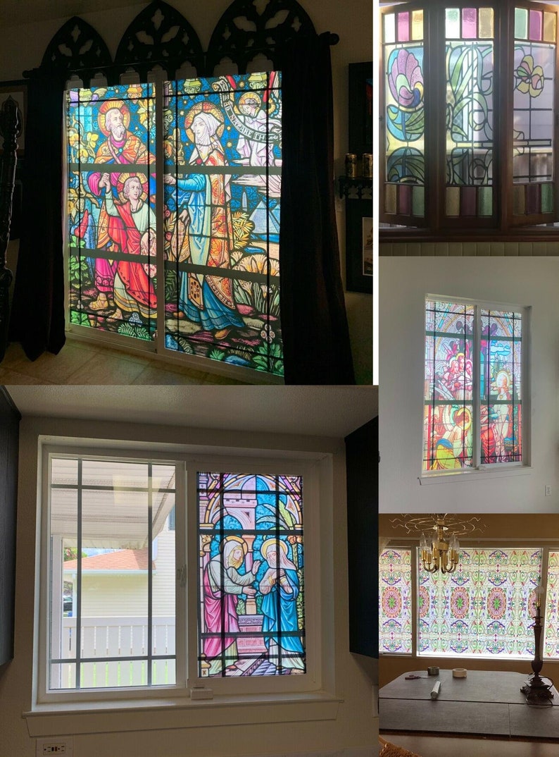 3D Wonderful Painting W6566 Window Film Print Sticker Cling Stained ...