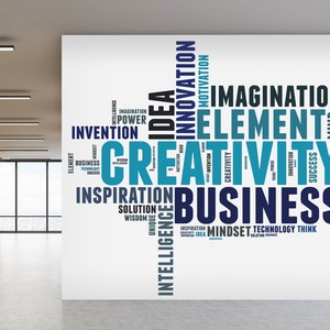 Blue English Font 014 Wallpaper Mural Self Adhesive Peel and Stick Wall ...