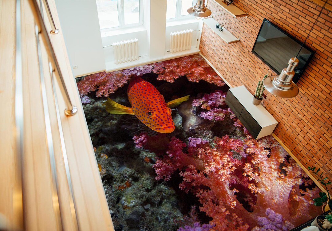 3D Coral Fish 3677 Floor Wallpaper Murals Self-adhesive Removable ...
