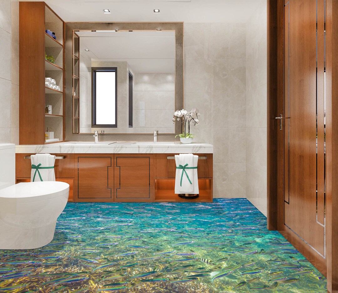 3D Sea Animal Fish 3310 Floor Wallpaper Murals Self-adhesive Removable ...