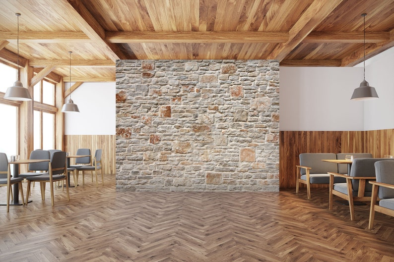 Mud Stone Wall 3003 Wallpaper Mural Self Adhesive Peel and Stick Wall ...