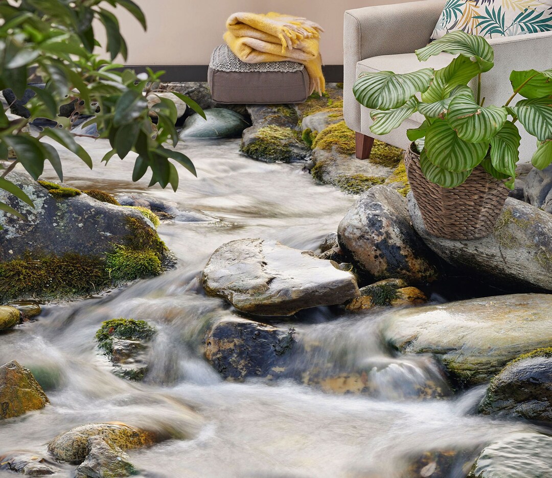3D River Stones 5498 Floor Wallpaper Murals Self-adhesive Removable ...