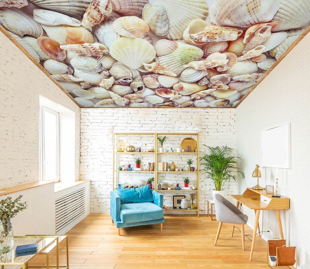 3D Shell Conch C089 Ceiling Wallpaper Removable Self Adhesive Wallpaper ...