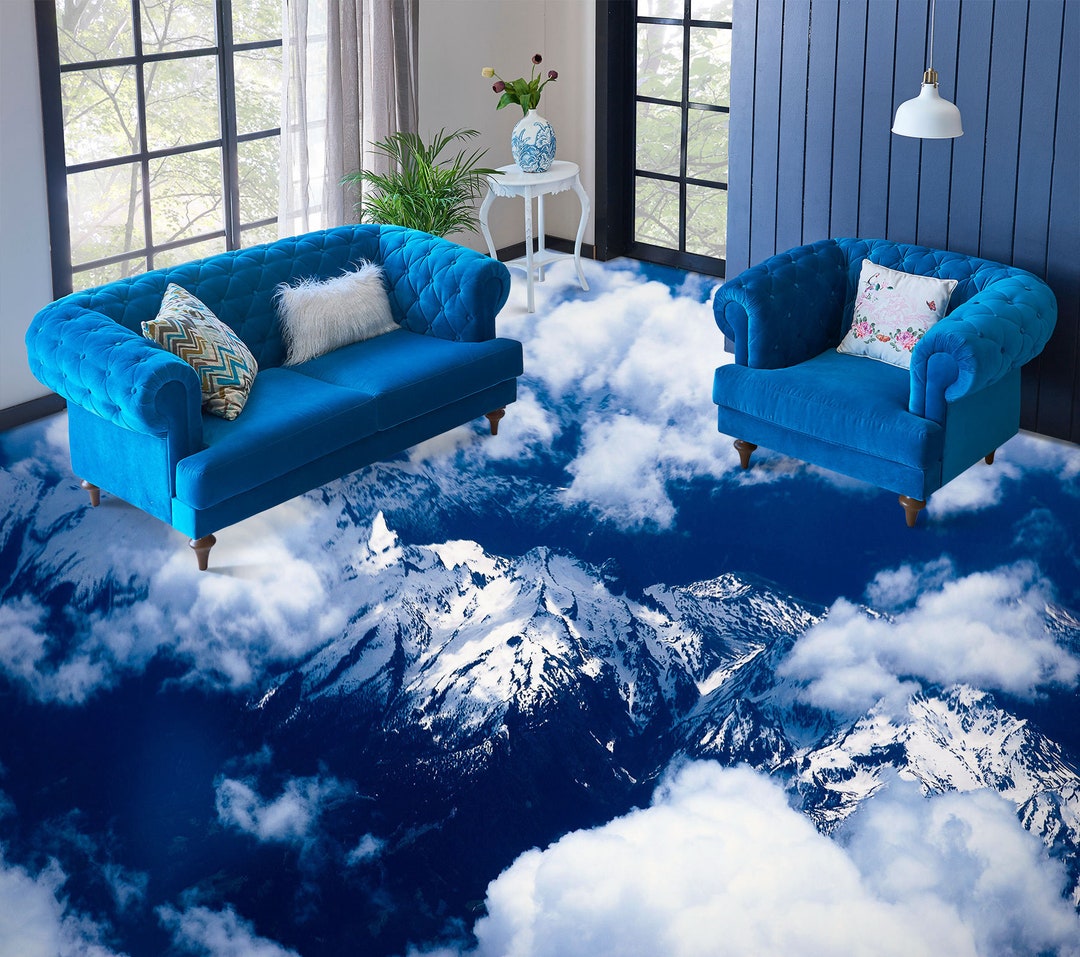 3D Sky Clouds 5304 Floor Wallpaper Murals Self-adhesive Removable ...