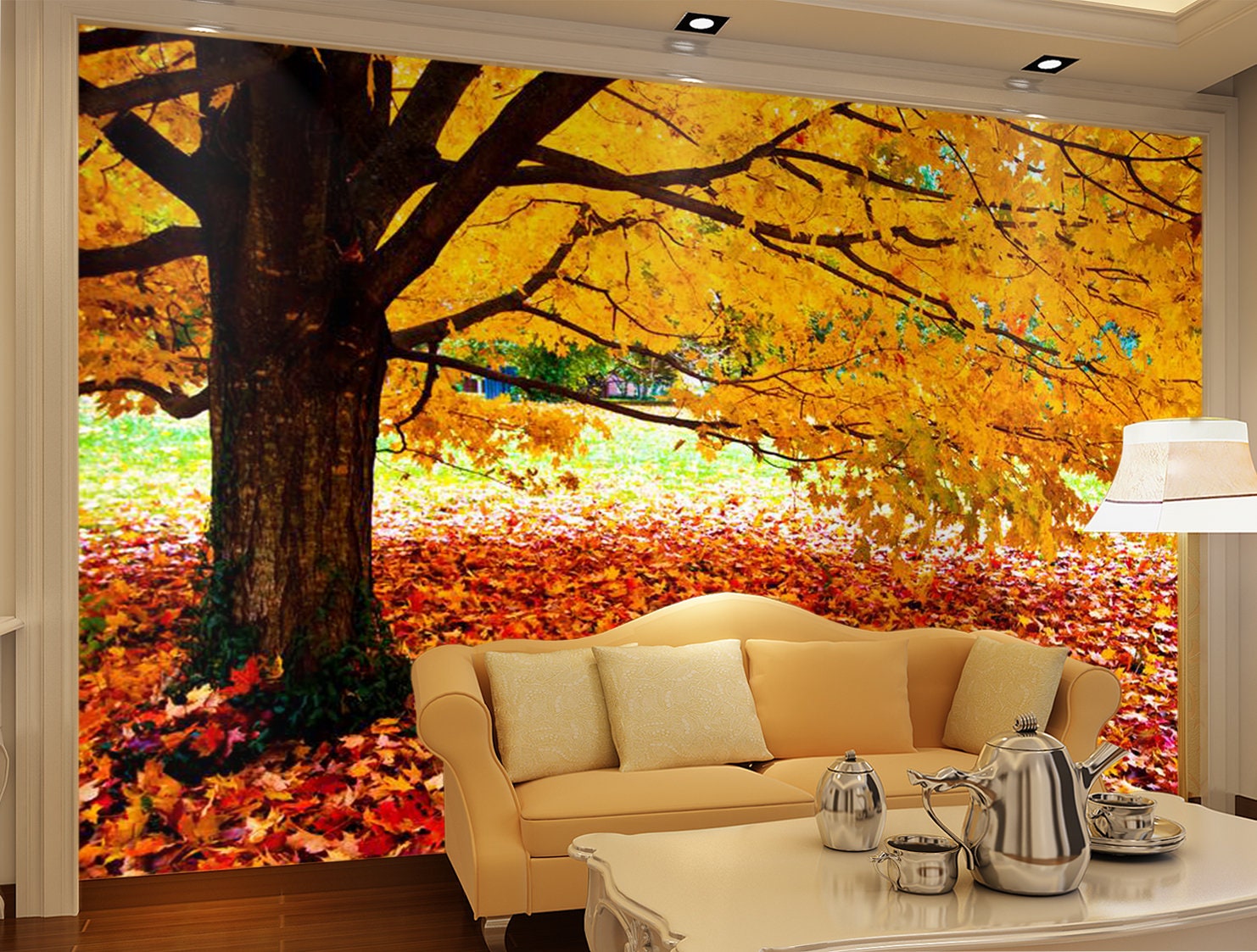 Tree Maple Leaf 1056 Wallpaper Mural Self Adhesive Peel and | Etsy