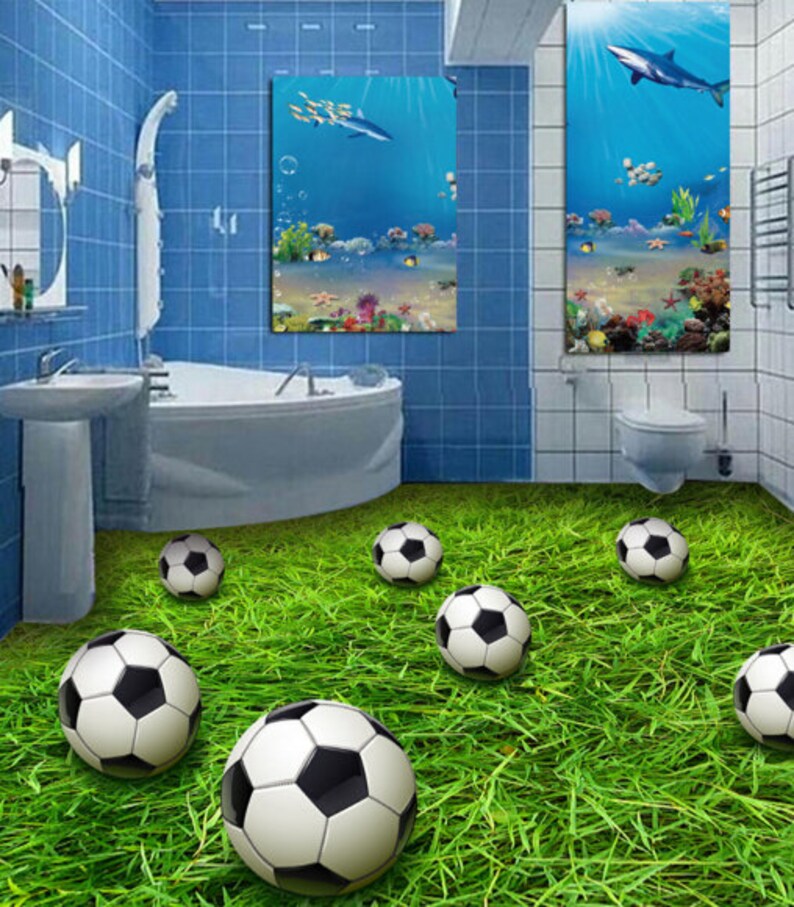 3D Football Lawn 0399 Floor Wallpaper Murals Self-adhesive | Etsy