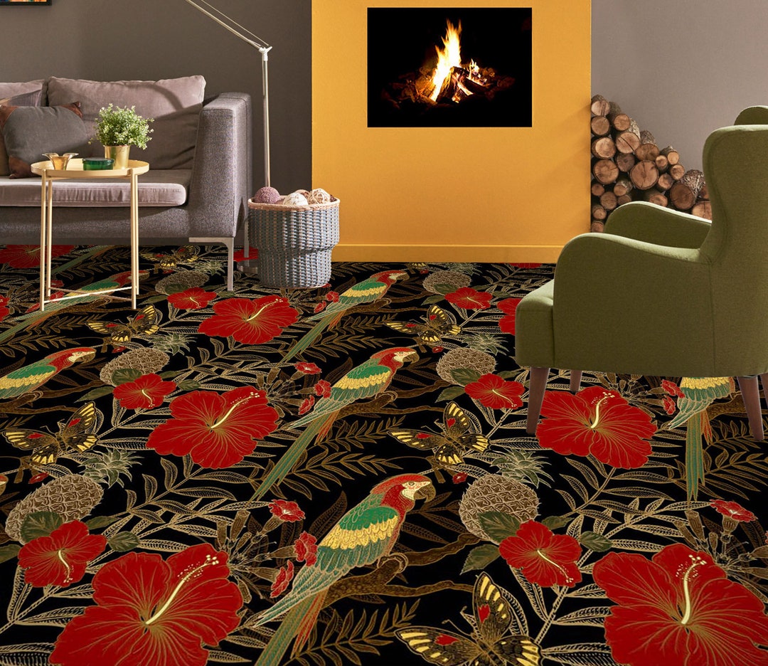 3D Gorgeous Parrots 7616 Floor Wallpaper Murals Self-adhesive Removable ...