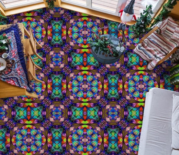 3D Psychedelic Art 4314 Floor Wallpaper Murals Self-adhesive - Etsy