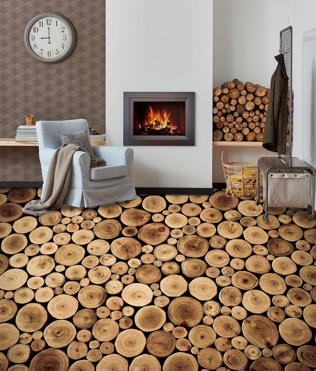 3D Tree Stump 6801 Floor Wallpaper Murals Self-adhesive Removable ...