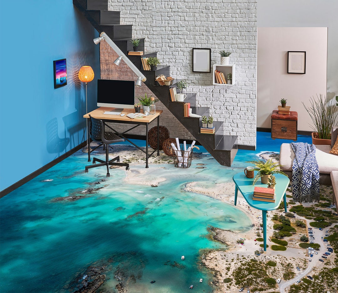 3D Fantasy Seascape 8584 Floor Wallpaper Murals Self-adhesive Removable ...