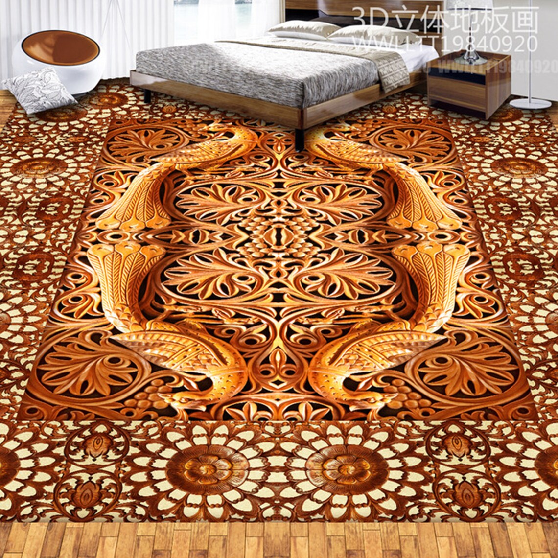 3D Red Phoenix 1625 Floor Wallpaper Murals Self-adhesive - Etsy