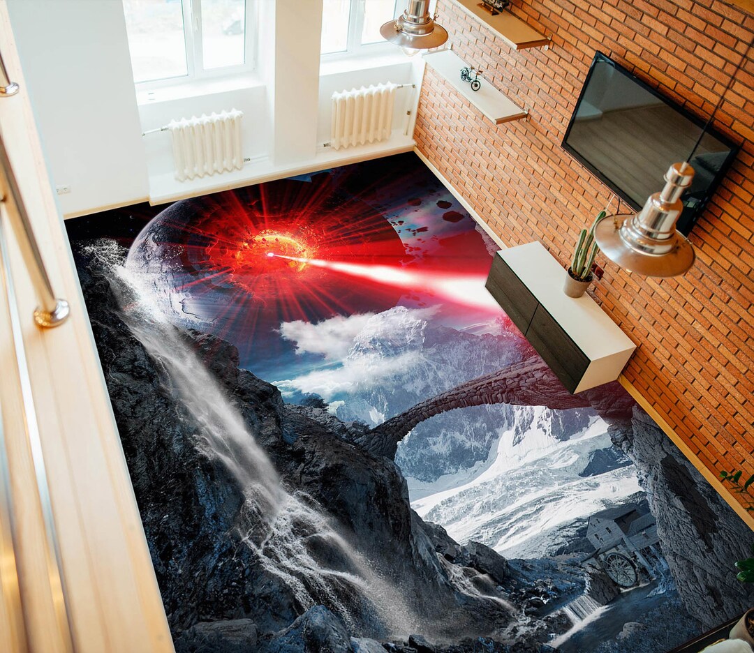 3D Shiny Red Light 9061 Floor Wallpaper Murals Self-adhesive - Etsy Canada