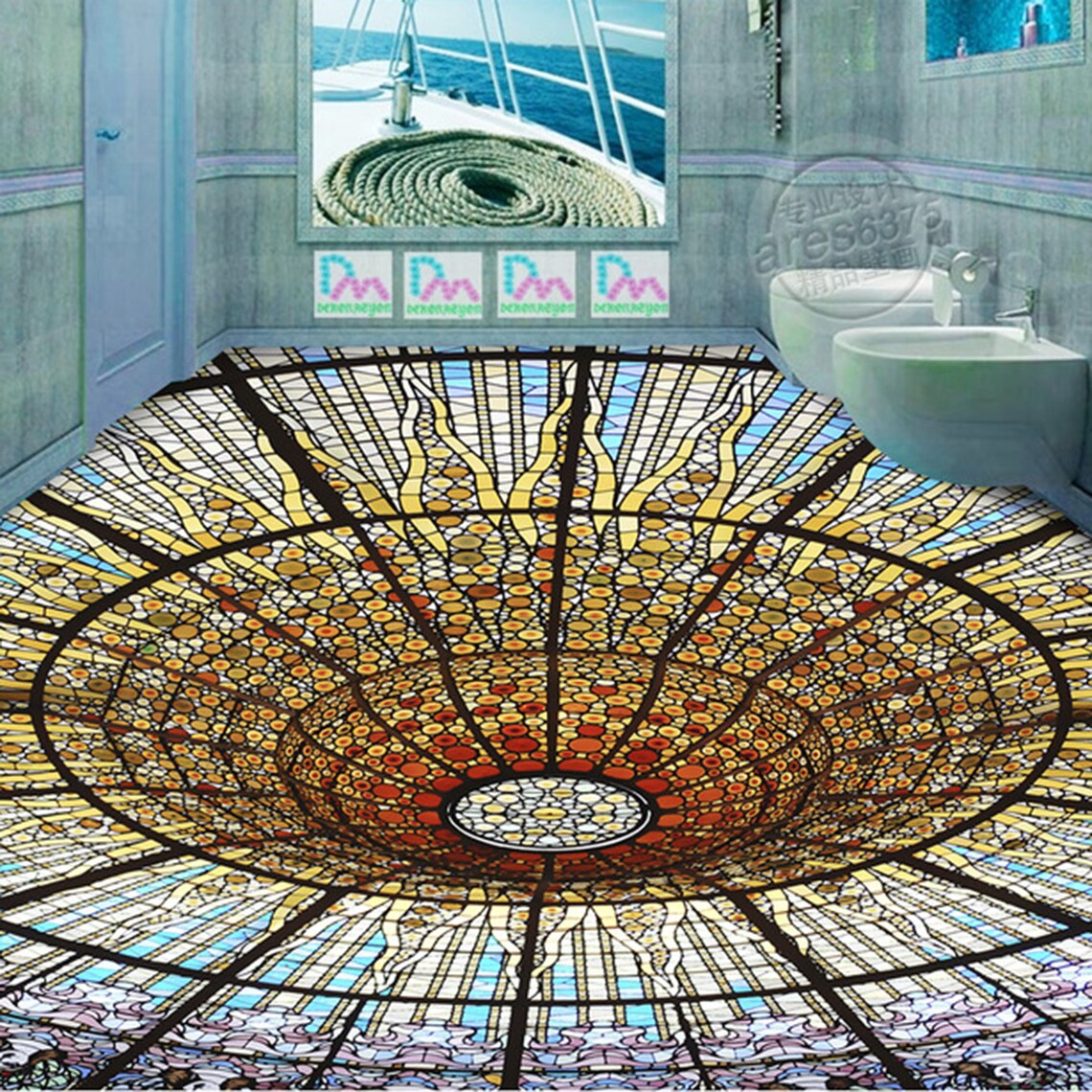 3D Roof Pattern 1517 Floor Wallpaper Murals Self-adhesive - Etsy