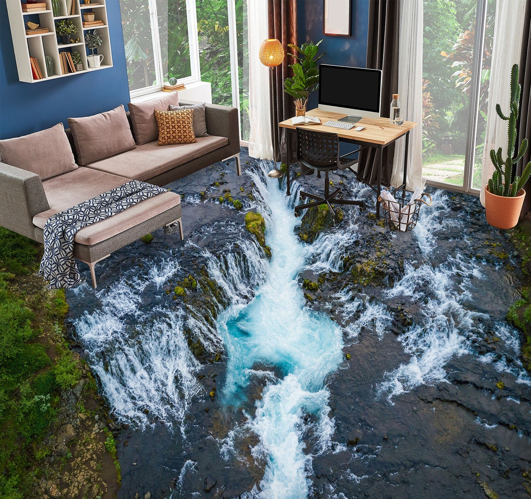 3D River Rocks 5928 Floor Wallpaper Murals Self-adhesive Removable ...