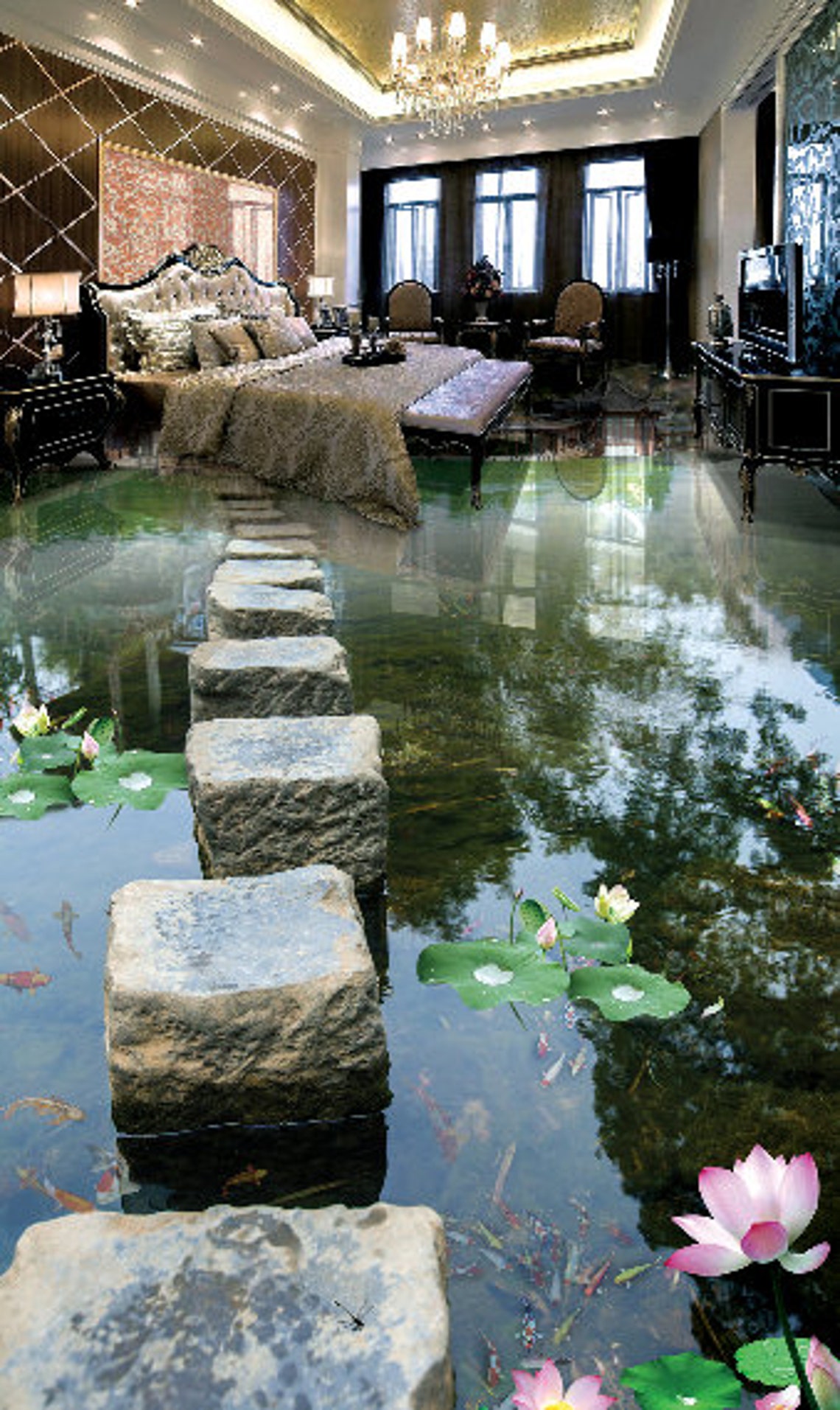 3D Stone River 1270 Floor Wallpaper Murals Self-adhesive - Etsy