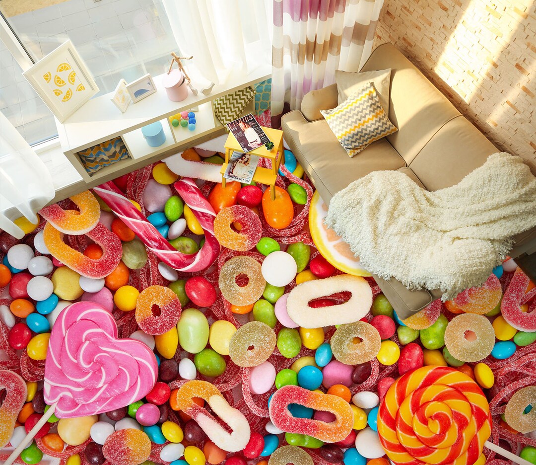 3D Sweet Love Candy 9558 Floor Wallpaper Murals Self-adhesive Removable ...