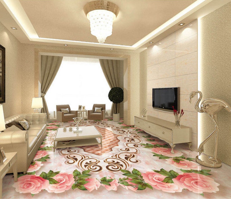 3D Rose Leaves 1041 Floor Wallpaper Murals Self-adhesive - Etsy