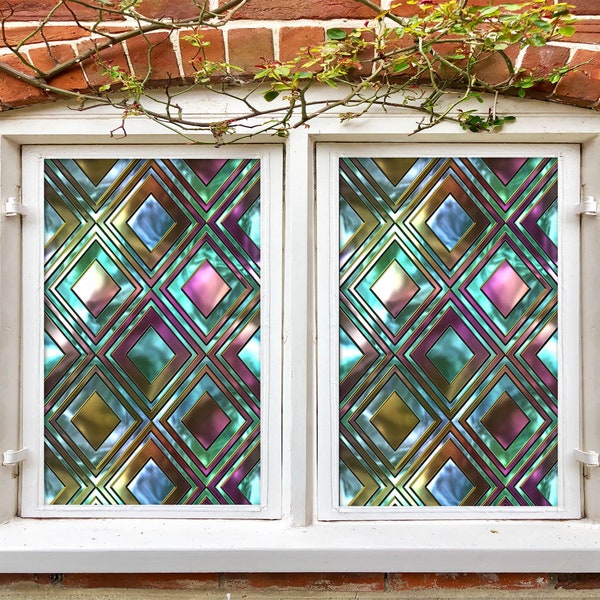 Diamond Stained Glass Window Film - Etsy