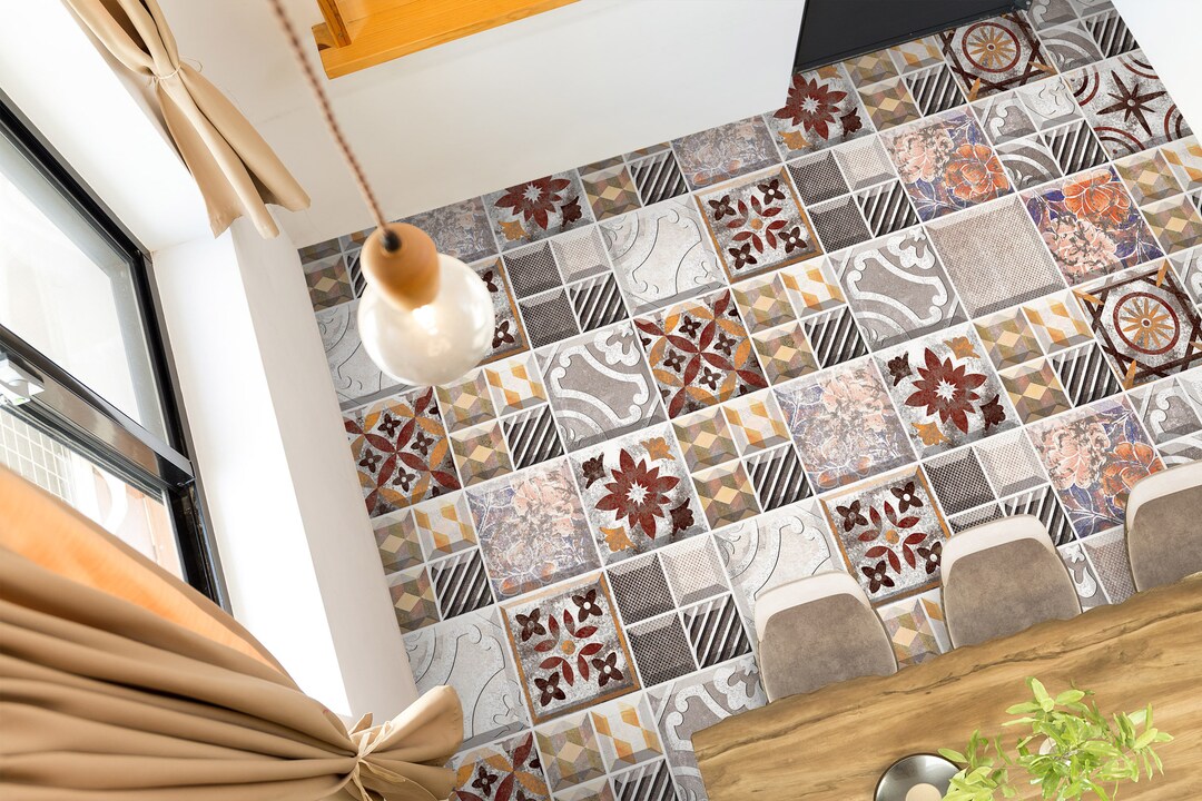 3D Tile Pattern 3277 Floor Wallpaper Murals Self-adhesive Removable ...