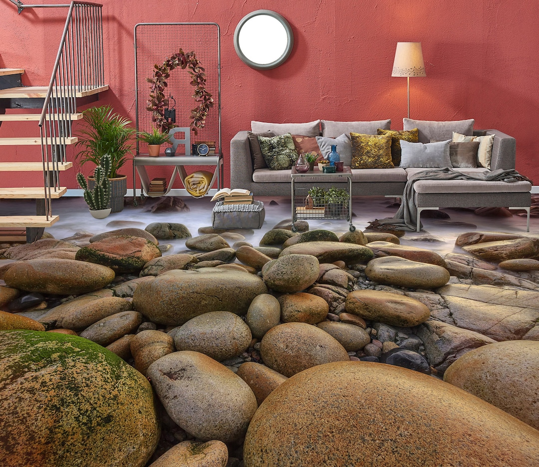 3D Seaside Stones 2797 Floor Wallpaper Murals Self-adhesive Removable ...