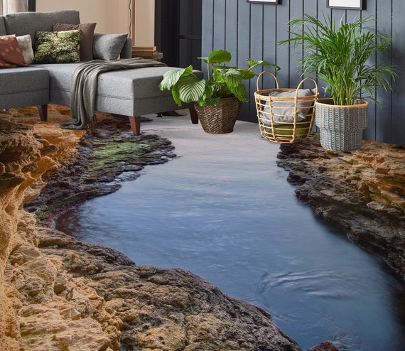 3D Dark Wide River 8889 Floor Wallpaper Murals Self-adhesive - Etsy
