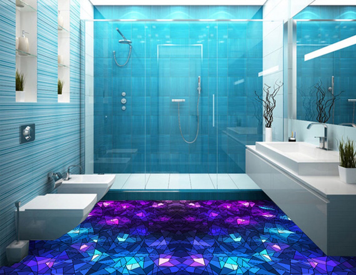 3D Purple Shards 1365 Floor Wallpaper Murals Self-adhesive - Etsy