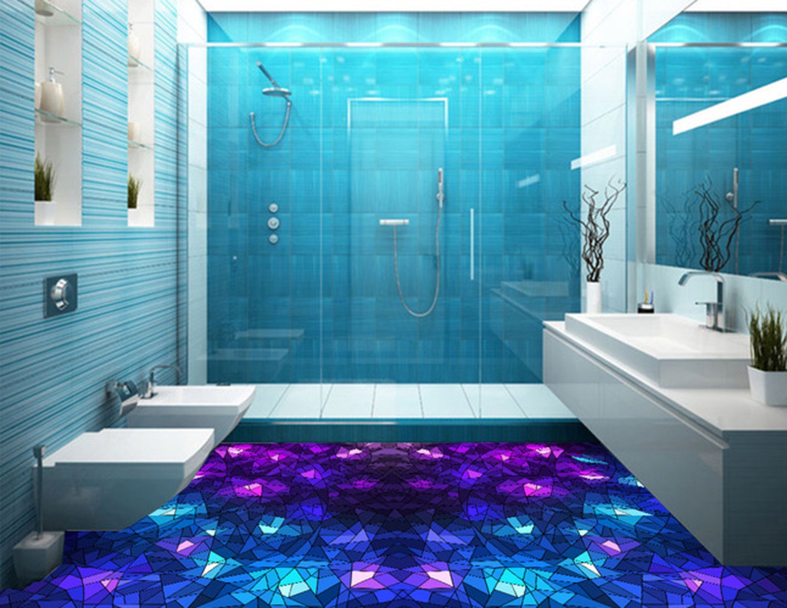 3D Purple Shards 1365 Floor Wallpaper Murals Self-adhesive - Etsy