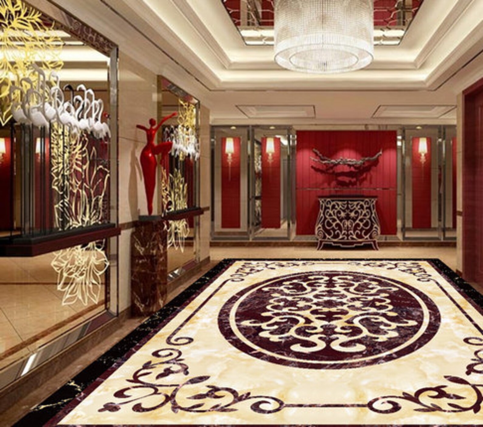 3D Circular Pattern Carpet 0885 Floor Wallpaper Murals - Etsy