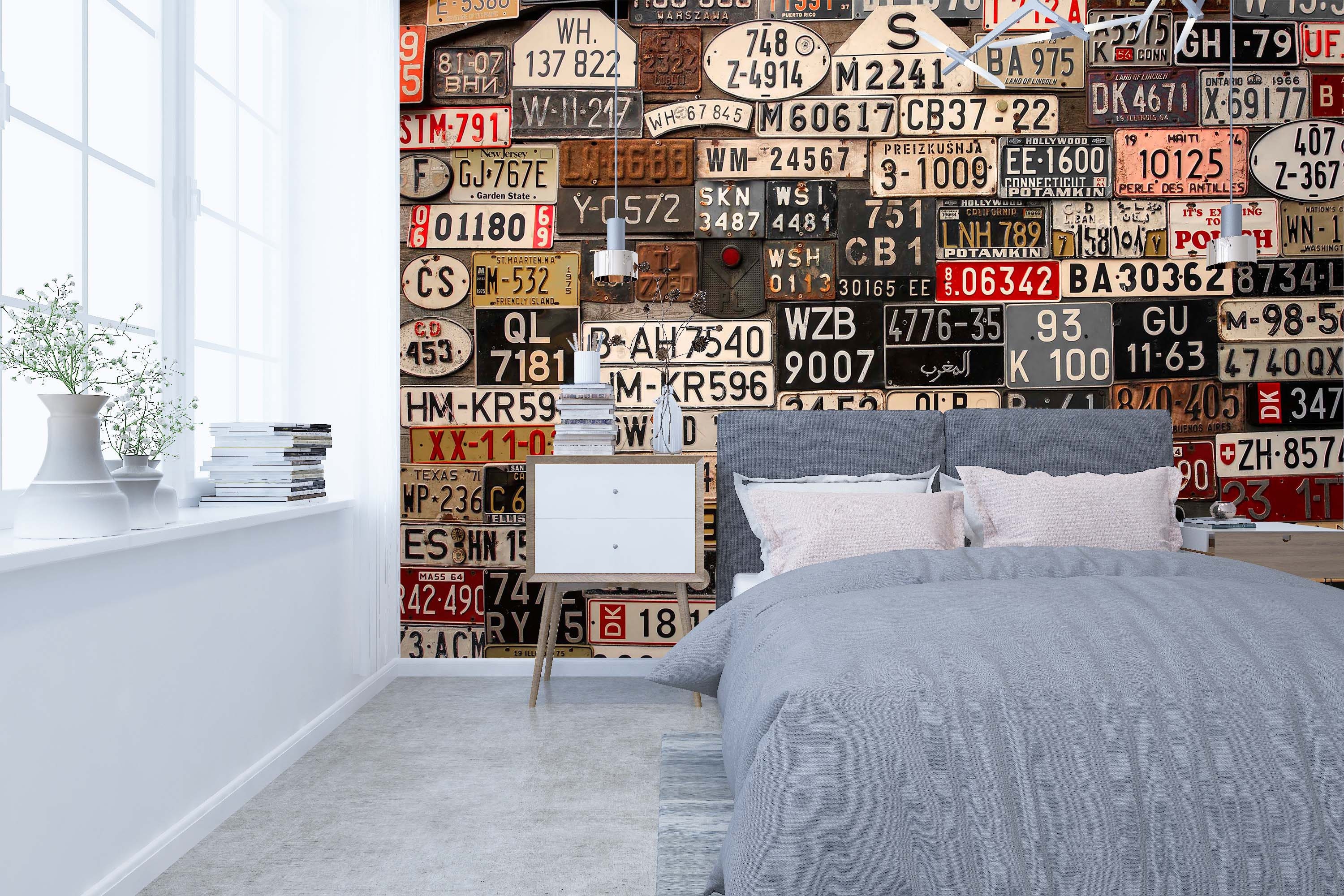 License Plate 1356 Wallpaper Mural Self Adhesive Peel and | Etsy