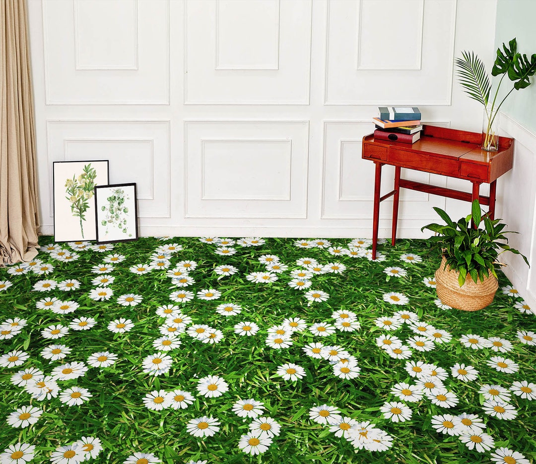 3D Cute Daisy 3218 Floor Wallpaper Murals Self-adhesive Removable ...
