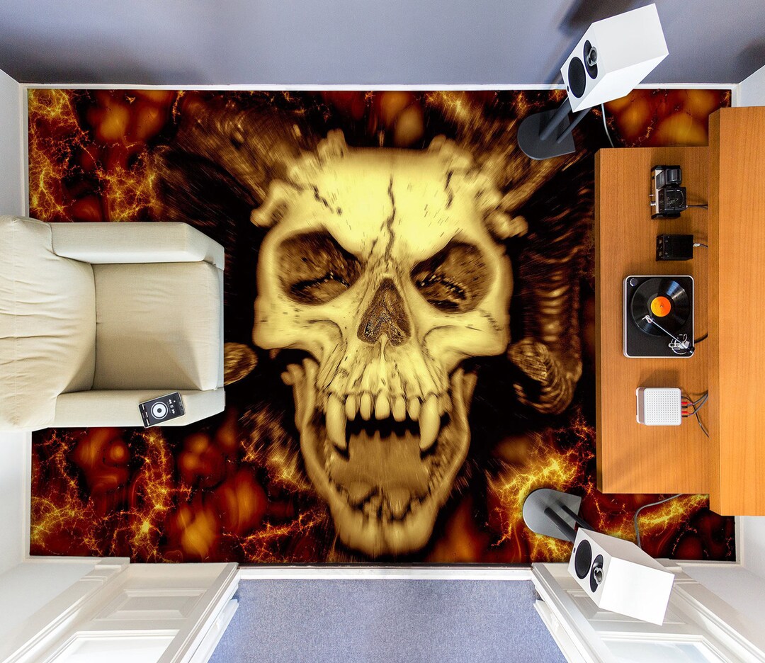 3D Scary Skeleton 9670 Floor Wallpaper Murals Self-adhesive Removable ...