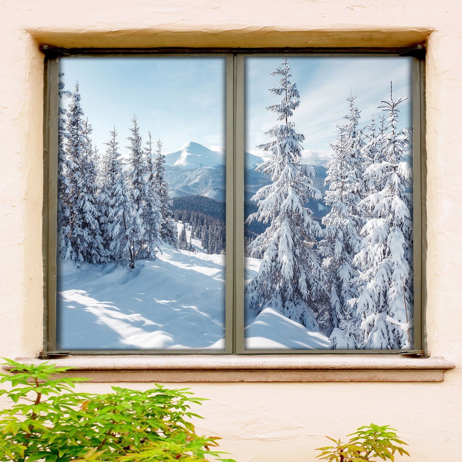 3D Snow Scene W393 Window Film Print Sticker Cling Stained - Etsy