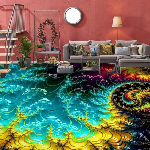 3D Psychedelic Pebbles 4362 Floor Wallpaper Murals - Etsy