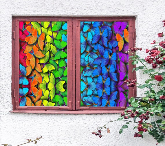 3D Rich Color Butterfly W2253 Window Film Print Sticker Cling - Etsy