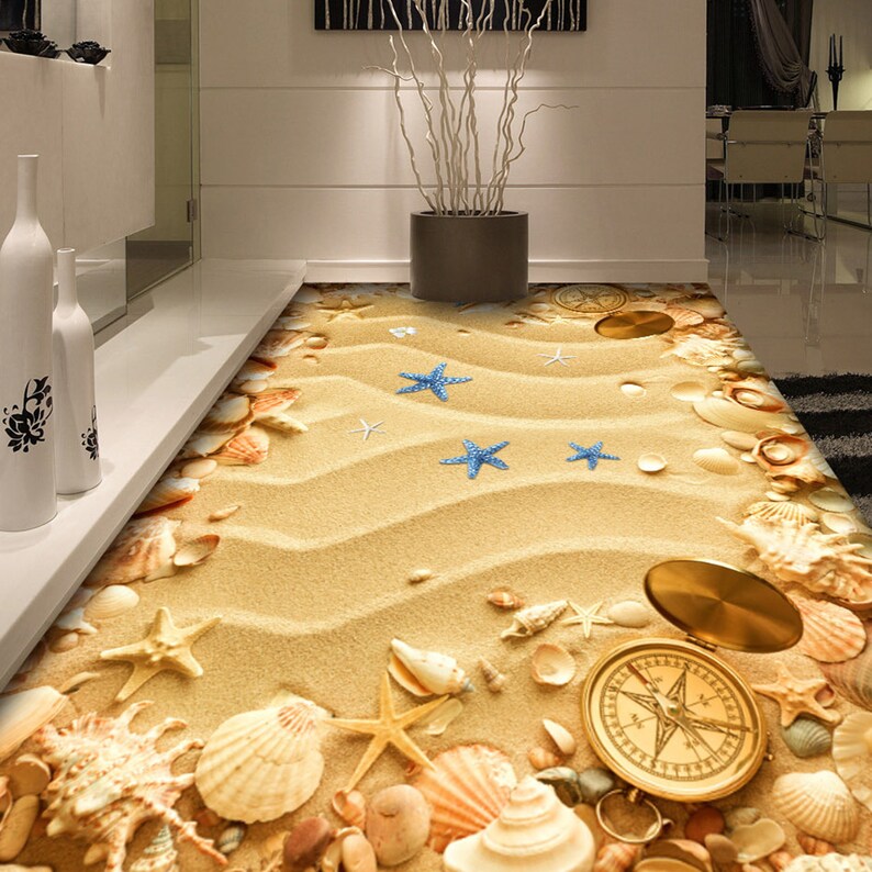 3D Beach Shells 1418 Floor Wallpaper Murals Self-adhesive | Etsy